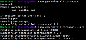 CocoaPodsでupdate,setup,installが出来なくなった場合の対処法 - JoyPlotドキュメント