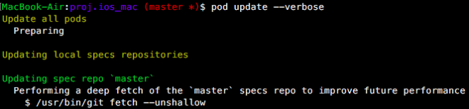CocoaPodsでupdate,setup,installが出来なくなった場合の対処法 - JoyPlotドキュメント