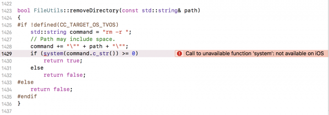 [Cocos2d-x] Xcode9でのビルド 時に現れるエラー「Call to unavailable function」について - JoyPlotドキュメント