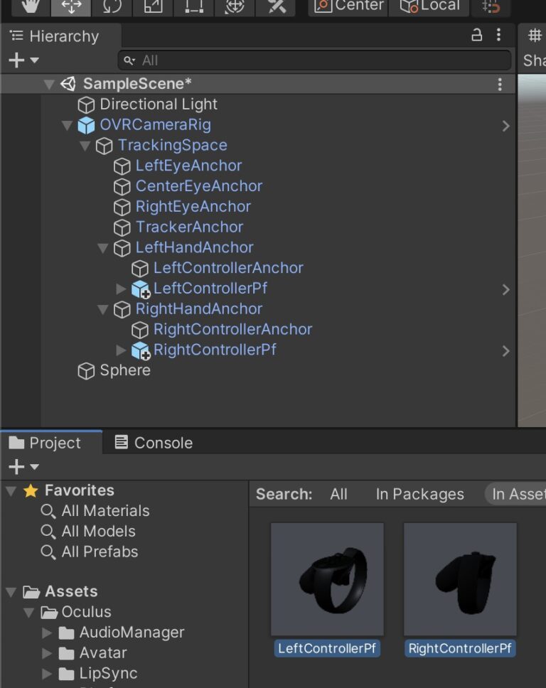 "Oculus Integration"のサンプルシーンからコントローラによる基本操作を学習＆実際に入力をテストする - JoyPlotドキュメント