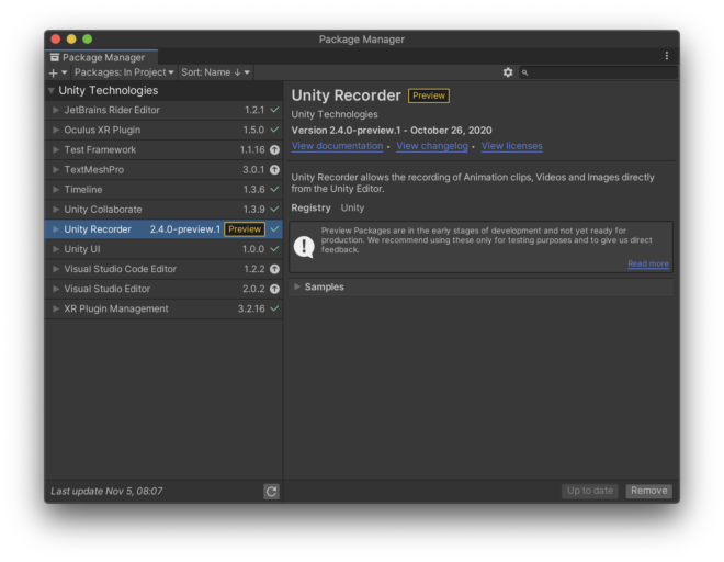 [Unity/2020.1.9] "Unity Recorder"で録画した360°VR動画を"Oculus Quest 2"で観る - JoyPlotドキュメント