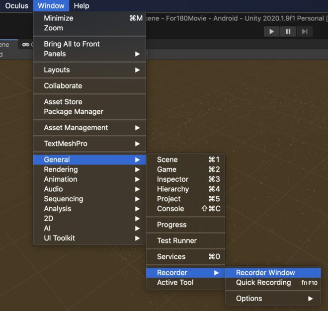 [Unity/2020.1.9] "Unity Recorder"で録画した360°VR動画を"Oculus Quest 2"で観る - JoyPlotドキュメント
