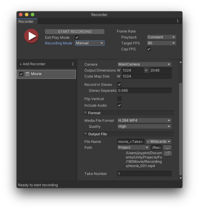[Unity/2020.1.9] "Unity Recorder"で録画した360°VR動画を"Oculus Quest 2"で観る - JoyPlotドキュメント