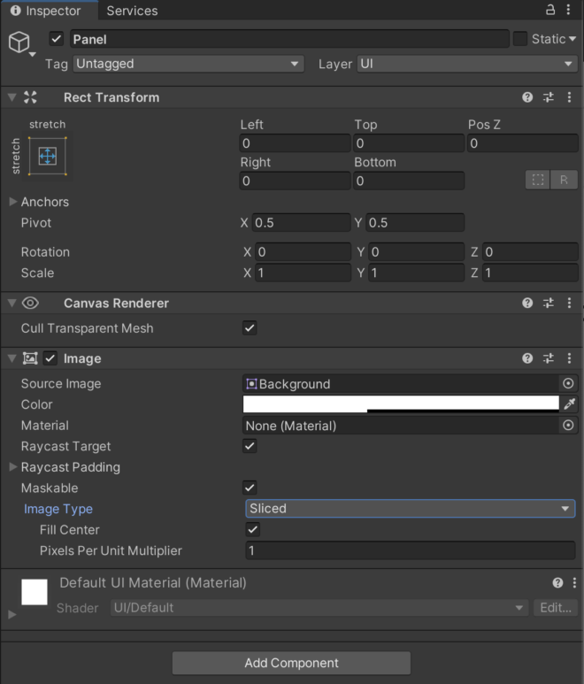 [Unity] GUIのメニューにあるPanelとImageの違い - JoyPlotドキュメント