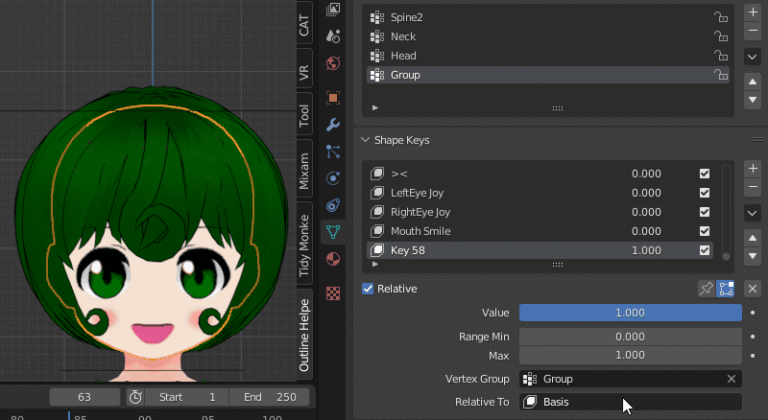 [Blender Tips 17]シェイプキーの頂点変化の一部分だけを切り出す - JoyPlotドキュメント